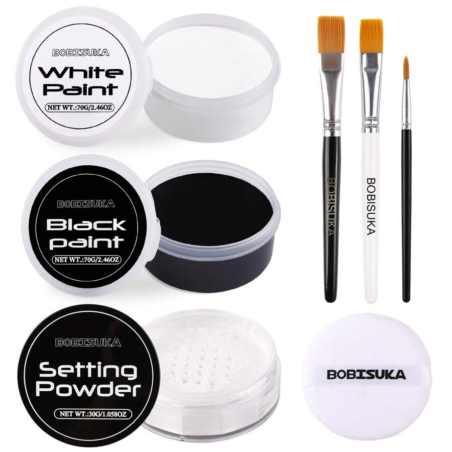SHEIN X Candylover89 BOBISUKA Black & White Face Body Paint + Setting ...