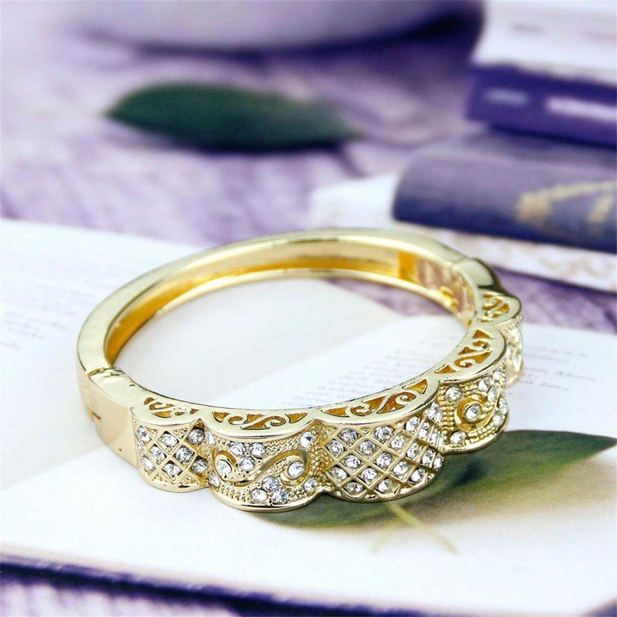 One Delicate Alloy Bracelet Embellished With Rhinestone Which Can Be ...
