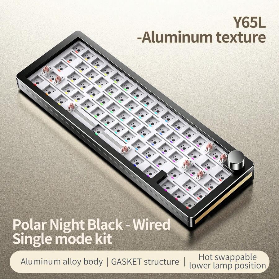 YINDIAO Y65 Mechanical Keyboard Kit RGB Backlit Wired Keyboard DIY With ...