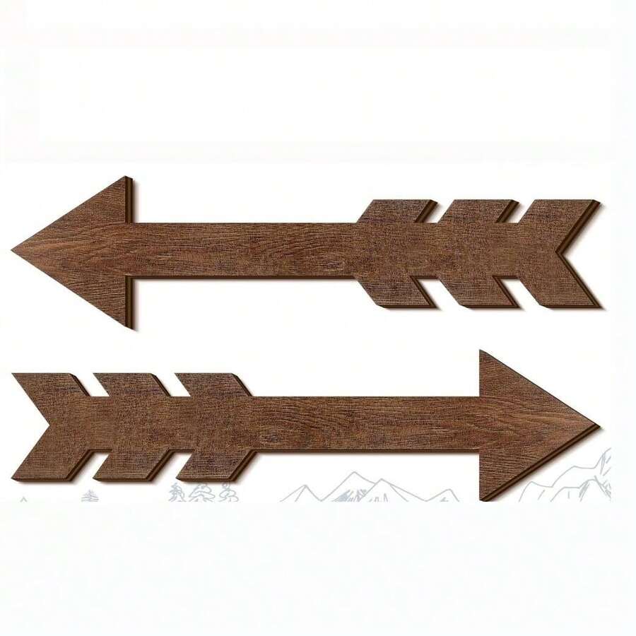 2Pieces Adventure Awaits Wood Rustic Sign Wood Arrows Wall Decor ...