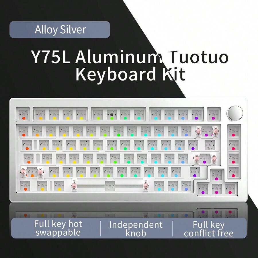 Y75 Mechanical Keyboard Kit RGB Backlit Wired Keyboard With ...