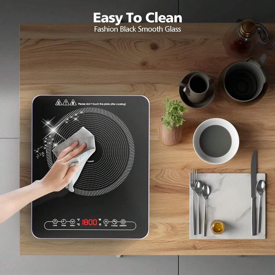 Induction Cooktop 1800W True, Single Burner Induction Stove Portable ... Induction Cooktop 1800W True, Single Burner Induction Stove Portable ...