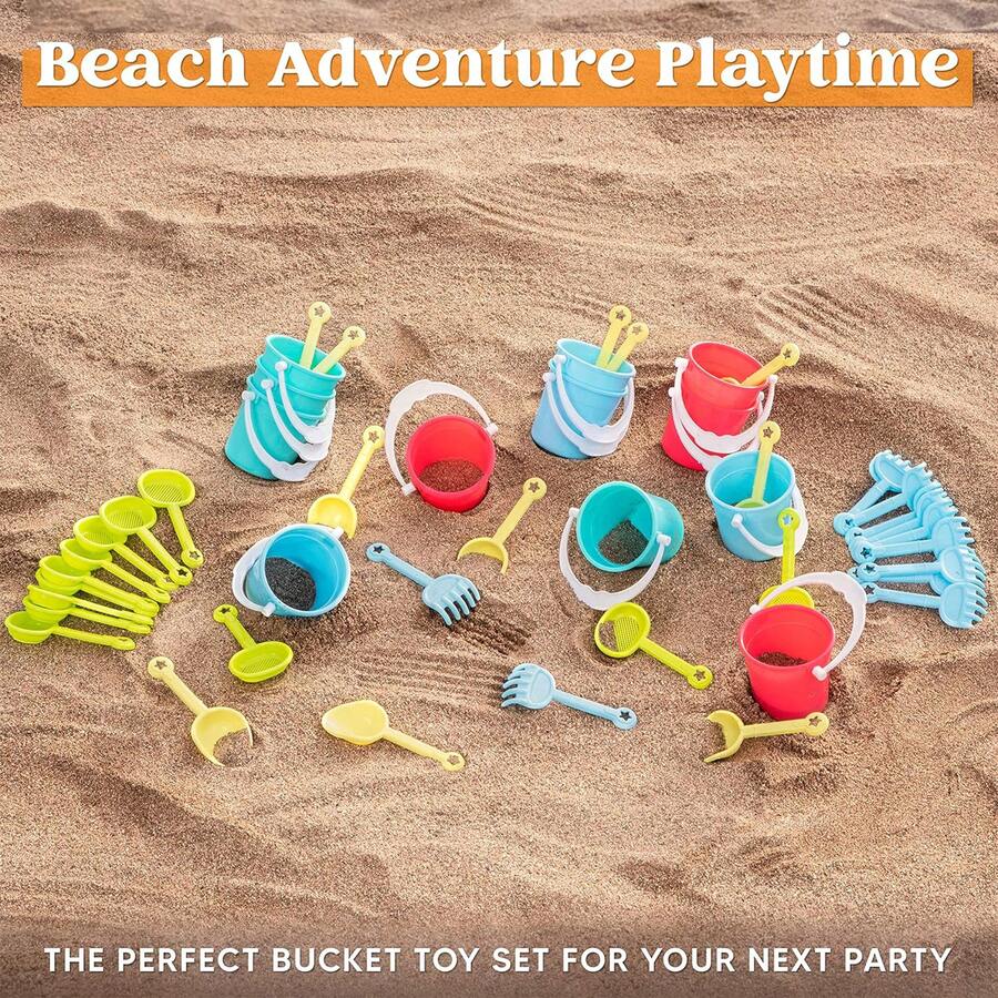 Syncfun Beach Sand Bucket And Shovel Set (12 Sets) For Party Favor |3 ...
