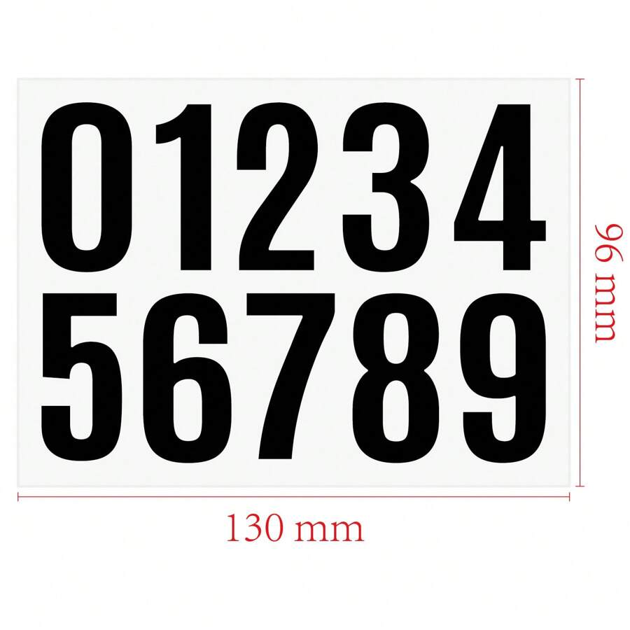 3-Inch Reflective Number Sticker, 5 Sheets Large Self-Adhesive ...