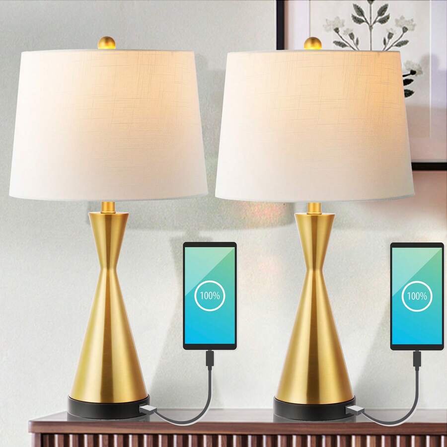 Colton 26" Classic French Country Iron LED Table Lamp With USB Charging ...