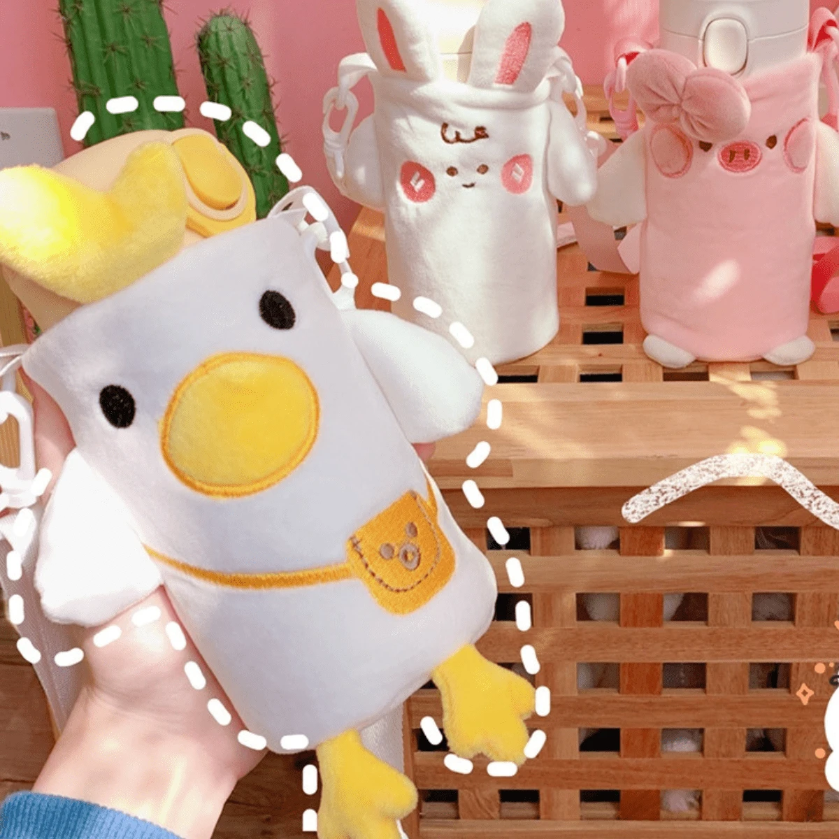 1pc Cute Baby Bottle Anti-Scald Protection Cover With Yellow Duck ...