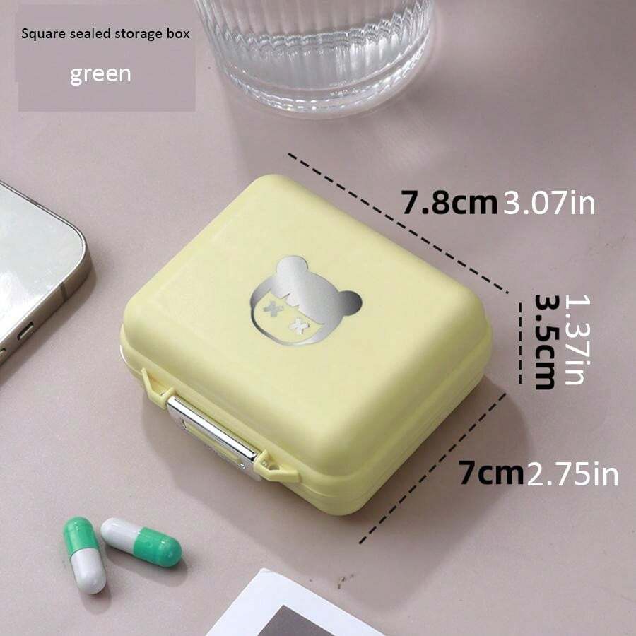 1pc Dopamine Mini Portable Pill Box - Creamy Style With 7 Compartments ...