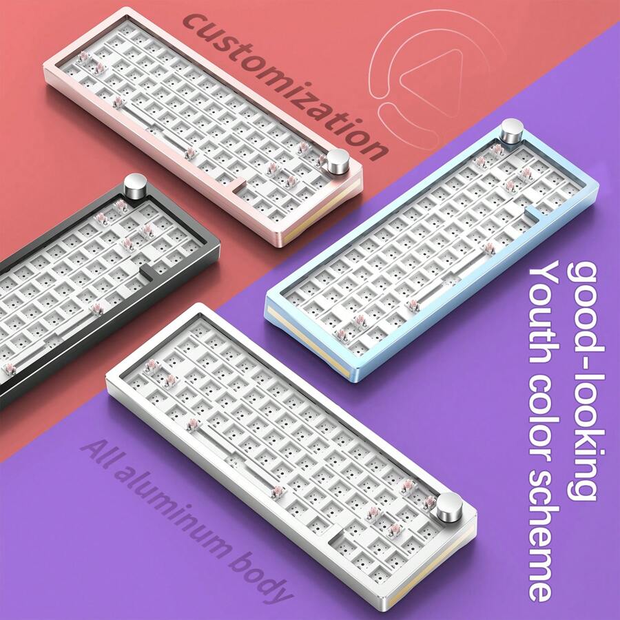 YINDIAO Y65 Mechanical Keyboard Kit RGB Light Wired Keyboard With ...