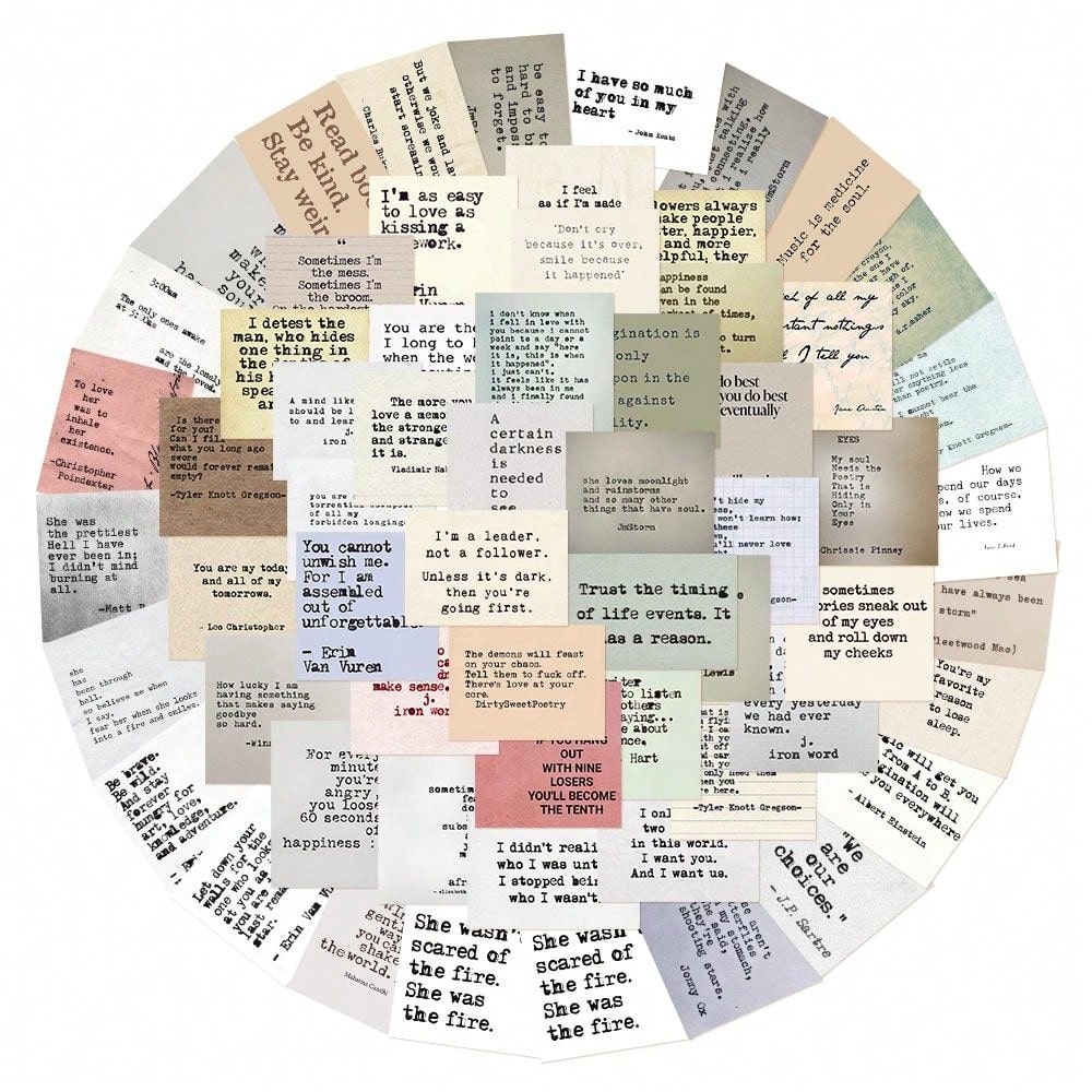 60pcs Famous Quotes Stickers Positive Stickers For Vintage Journal DIY ...