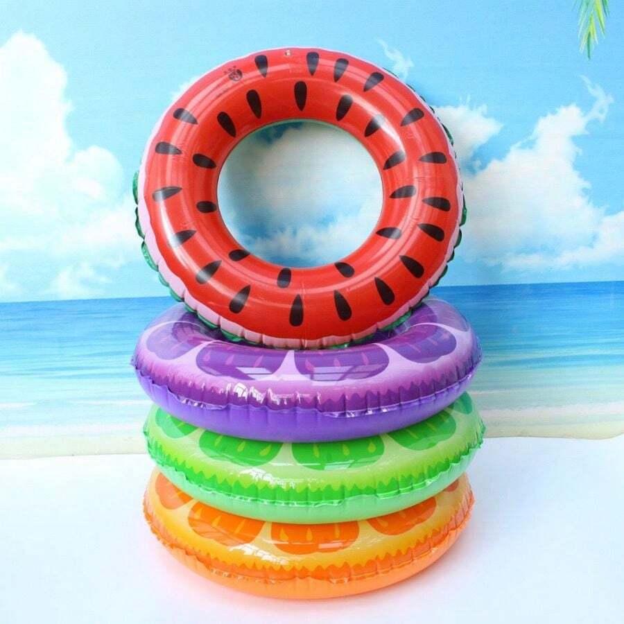 New Colorful Fruit Shaped Inflatable Swimming Float, Thick Adult Orange ...