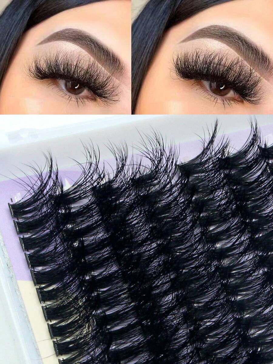 60/80/100D Clusters Lash Thick Fluffy Clusters Eyelashes D Curl ...