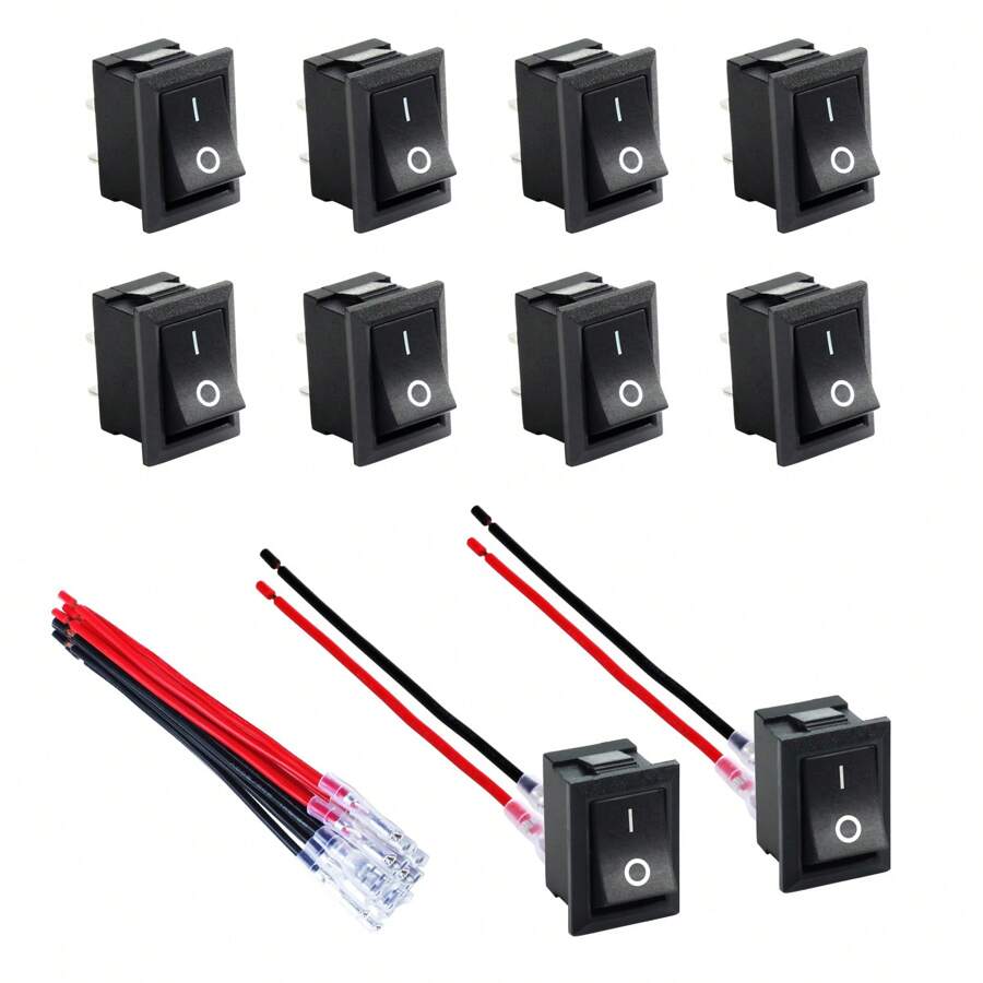 10PCS Mini Rocker Switch 12V 20A T85 2 Pin SPST Small ON Off Switch ...