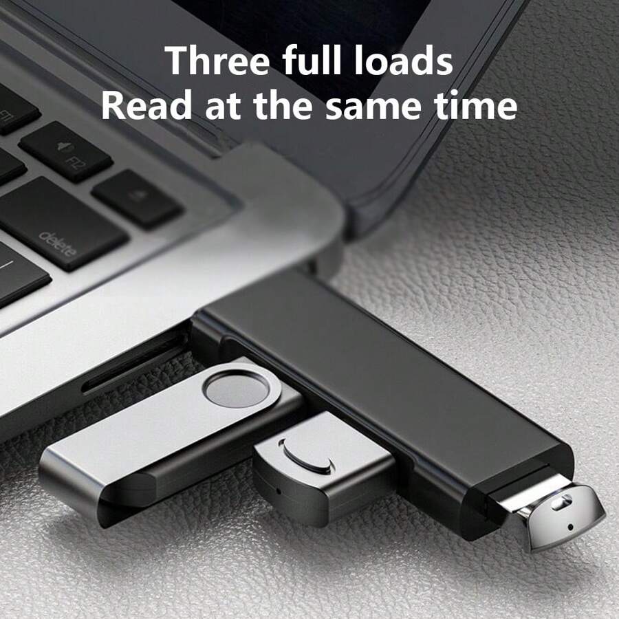 Mini 3-In-1 USB Hub Splitter With Extension Cable, Multi-Functional ...