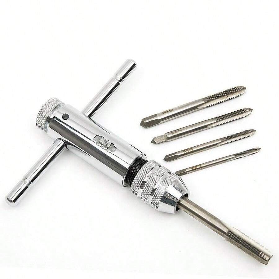 5pcs Gold/Silver Tone Adjustable Ratchet Tap Wrench Set For Manual ...