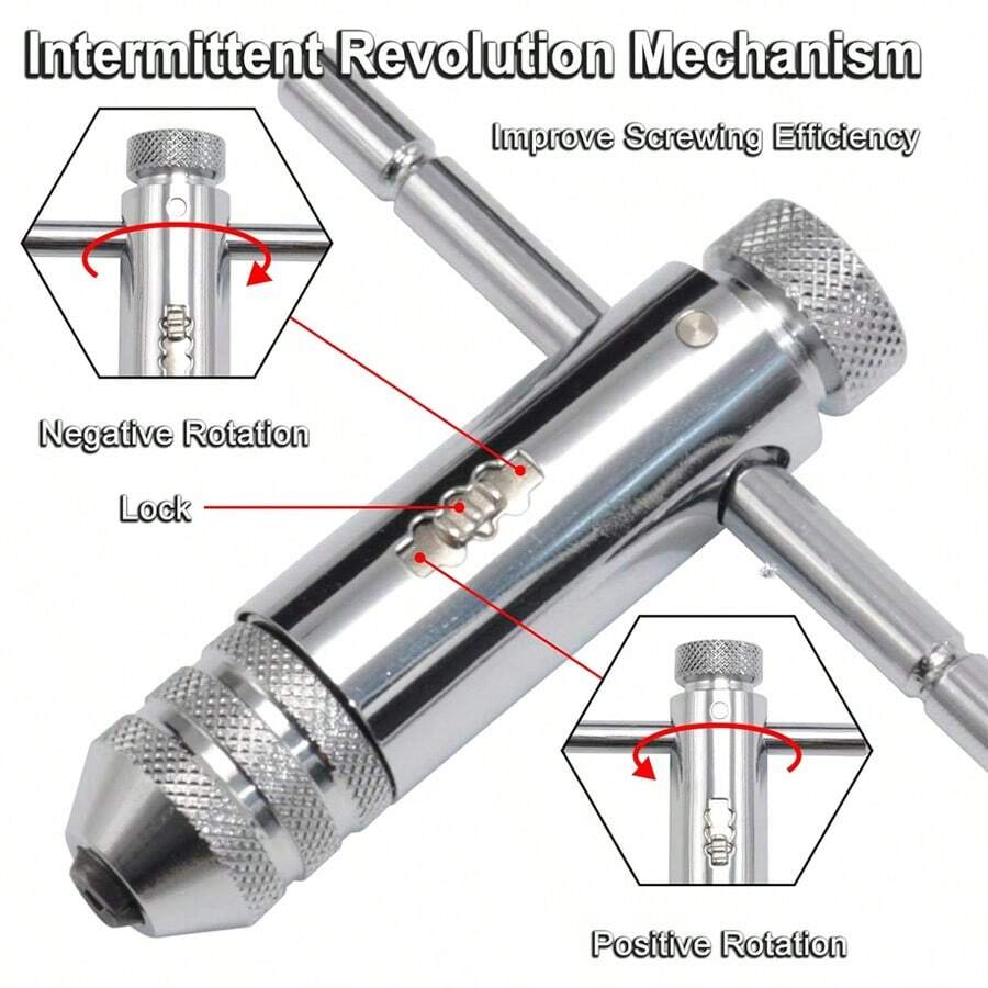 5pcs Gold/Silver Tone Adjustable Ratchet Tap Wrench Set For Manual ...