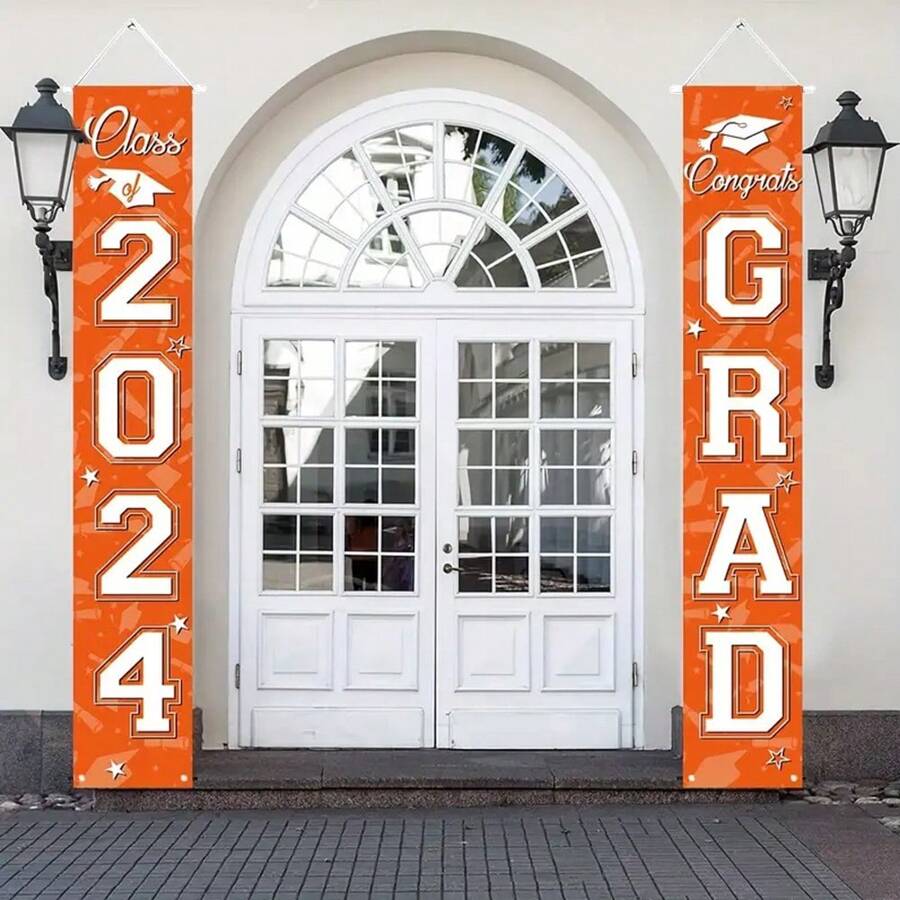 2pcs 2024 Graduation Party Decorations Set, Including Couplets ...