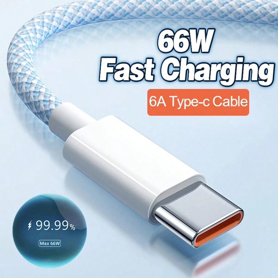 66W 6A USB-C snabbladdningskabel USB A till USB C-kabel för Samsung Galaxy S23 S22 Xiaomi 14pro ...