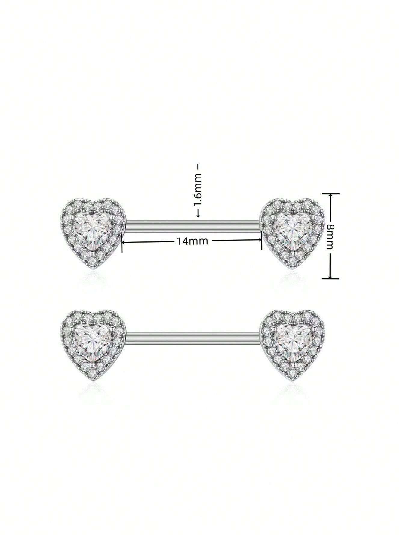 1 par Anéis de Mamilo para Mulheres Barbell Piercing Ornamentais com ...