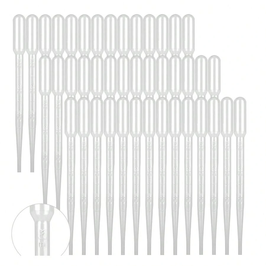 100 PCS 3ML Dropper Pipettes Essential Oil Transfer Disposable Plastic ...
