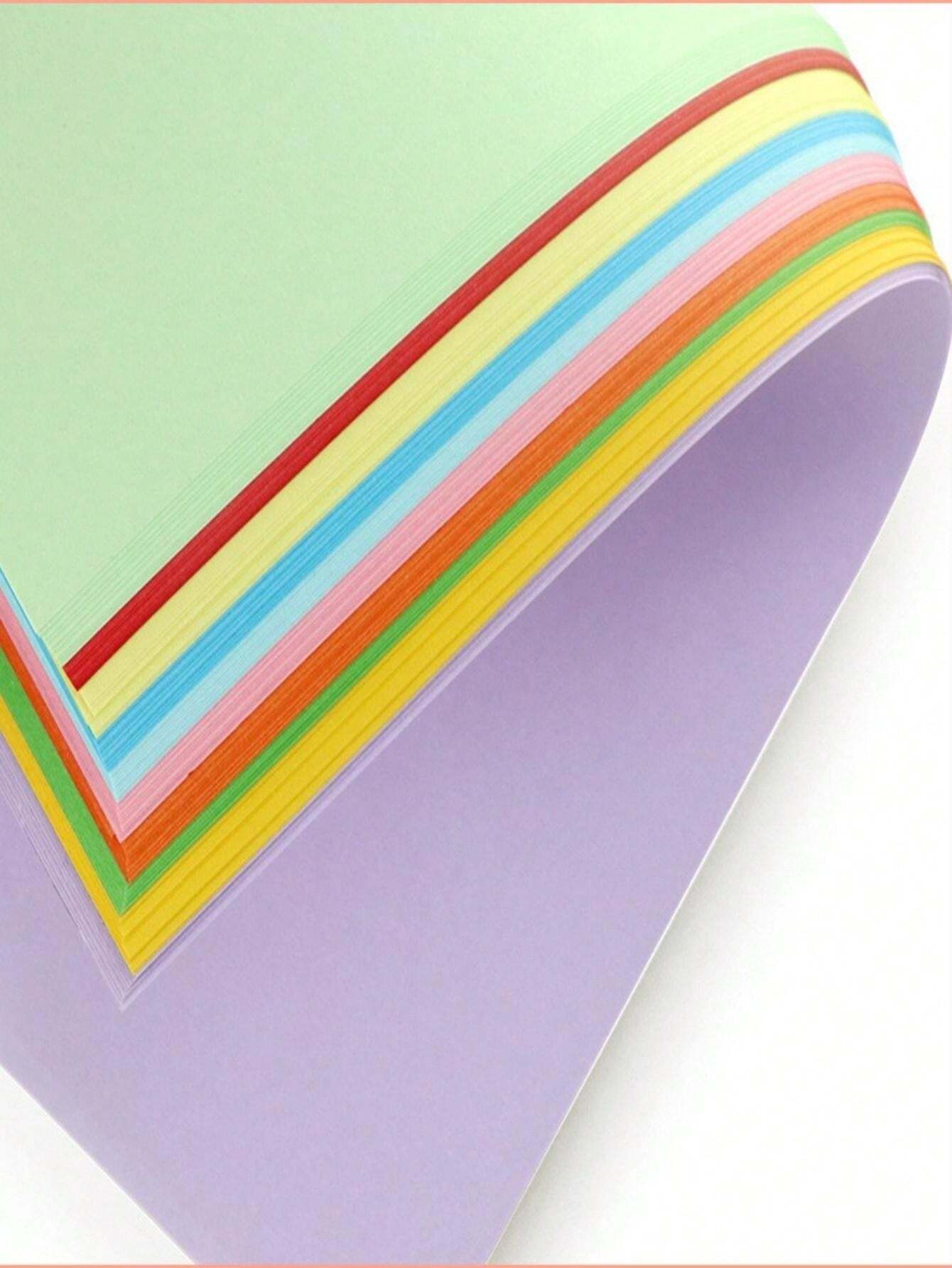 100 Pcs A4 Rectangle 10-Color Handmade Folding Paper And Cutting Paper ...