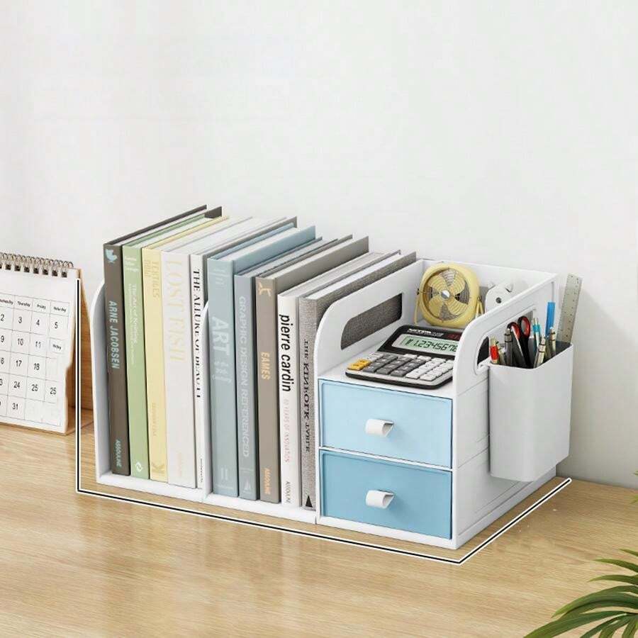 Desktop Organizer Shelf With Drawers For Students, Office Filing And ...