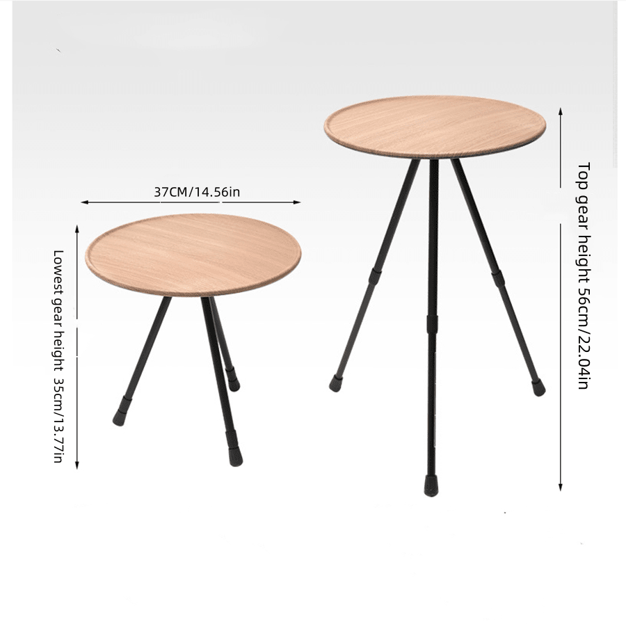 Outdoor Triangle Folding Table Portable Round Table Adjustable Height ...