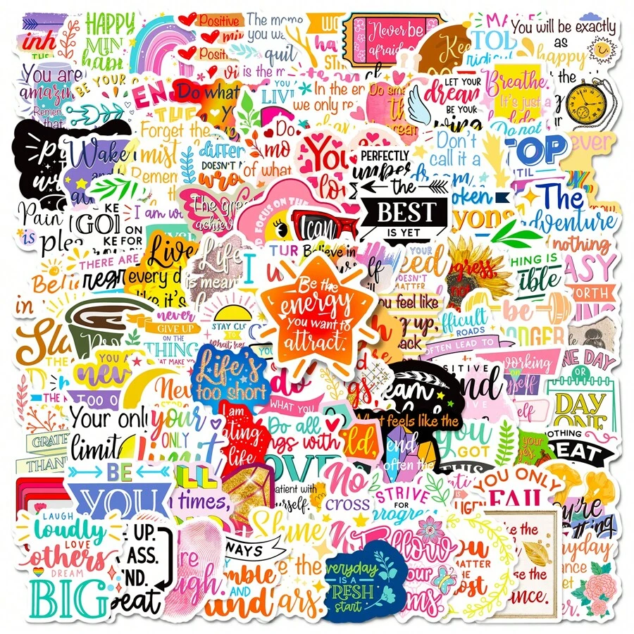 100pcs Inspirational Quote Stickers For Teens, Motivational Scrapbook ...