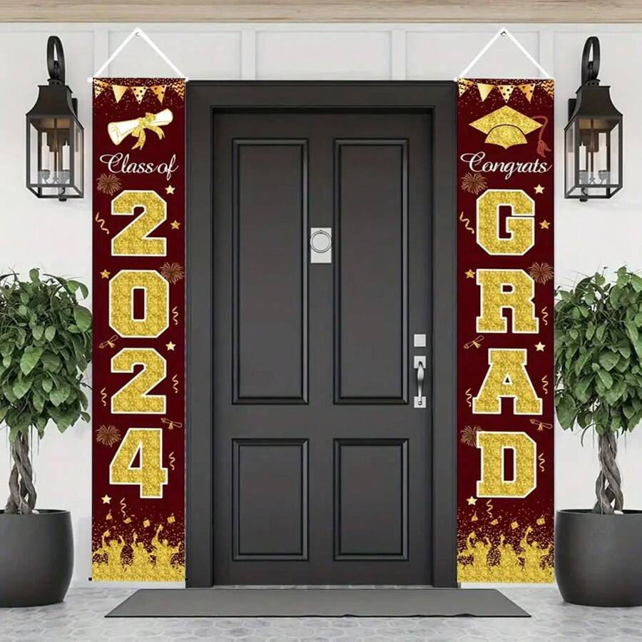 2 Pieces Class Of 2024 Graduation Party Decoration Set, Including ...