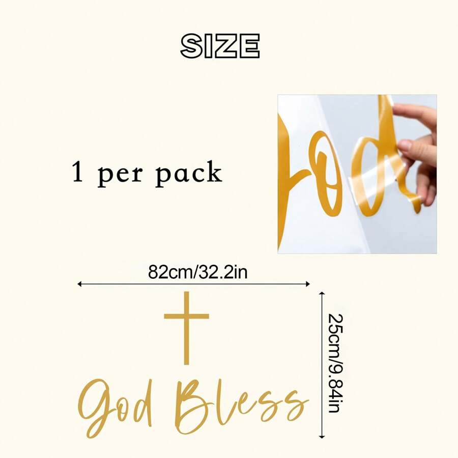 God Bless Baptism Wall Decal For Balloon Arch - God Bless Party Decal ...