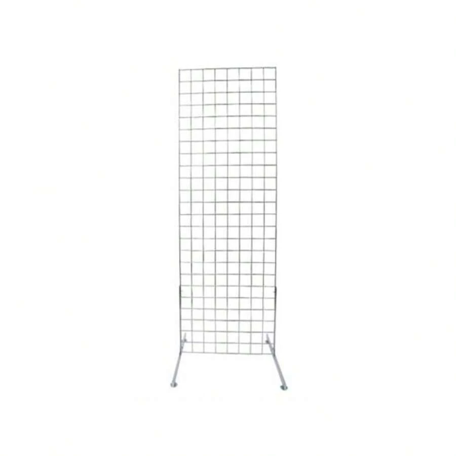 2 Ft X 6 Ft Chrome Standing Grid Screen - Includes Grid Panel And 2 ...