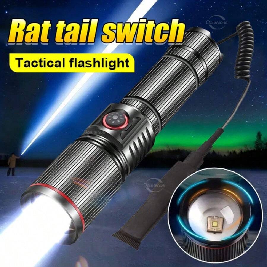 8000LM Military Tactical Flashlight Rechargeable LED Torch 3000M High ...