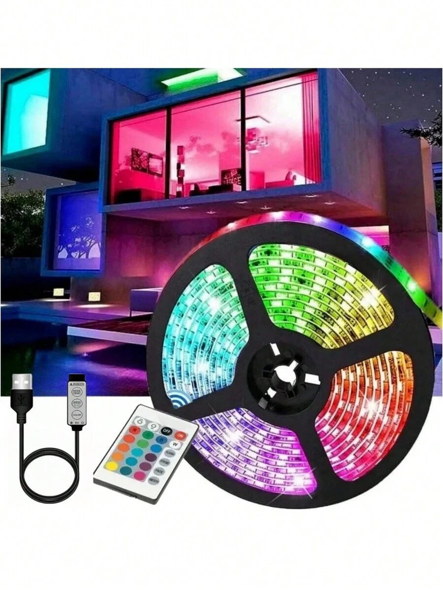 1 Roll Of Indoor Decorative RGB LED Strip Light With 3-Key/24-Key ...