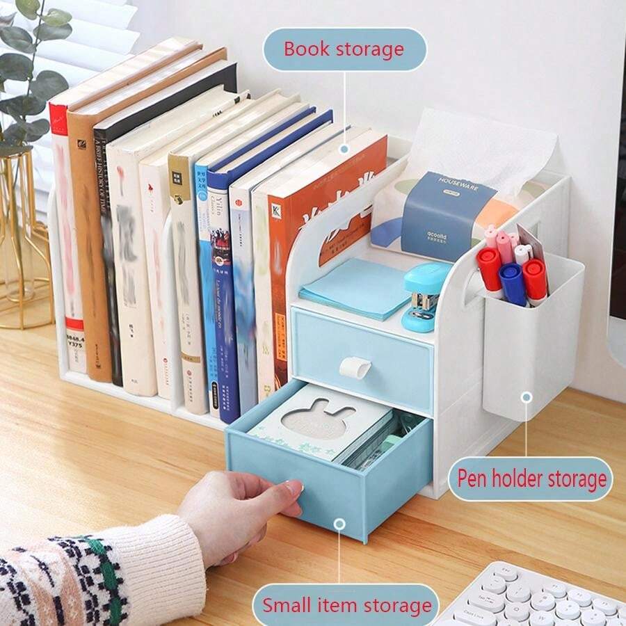 Desktop Organizer Shelf With Drawers For Students, Office Filing And ...