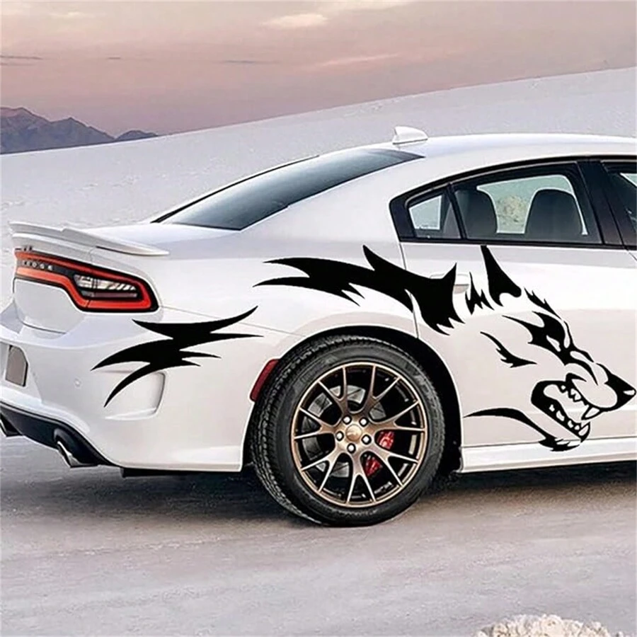 Large Size Car Stickers Coyote Wolf Grunge Design Vinyl Decals Door ...