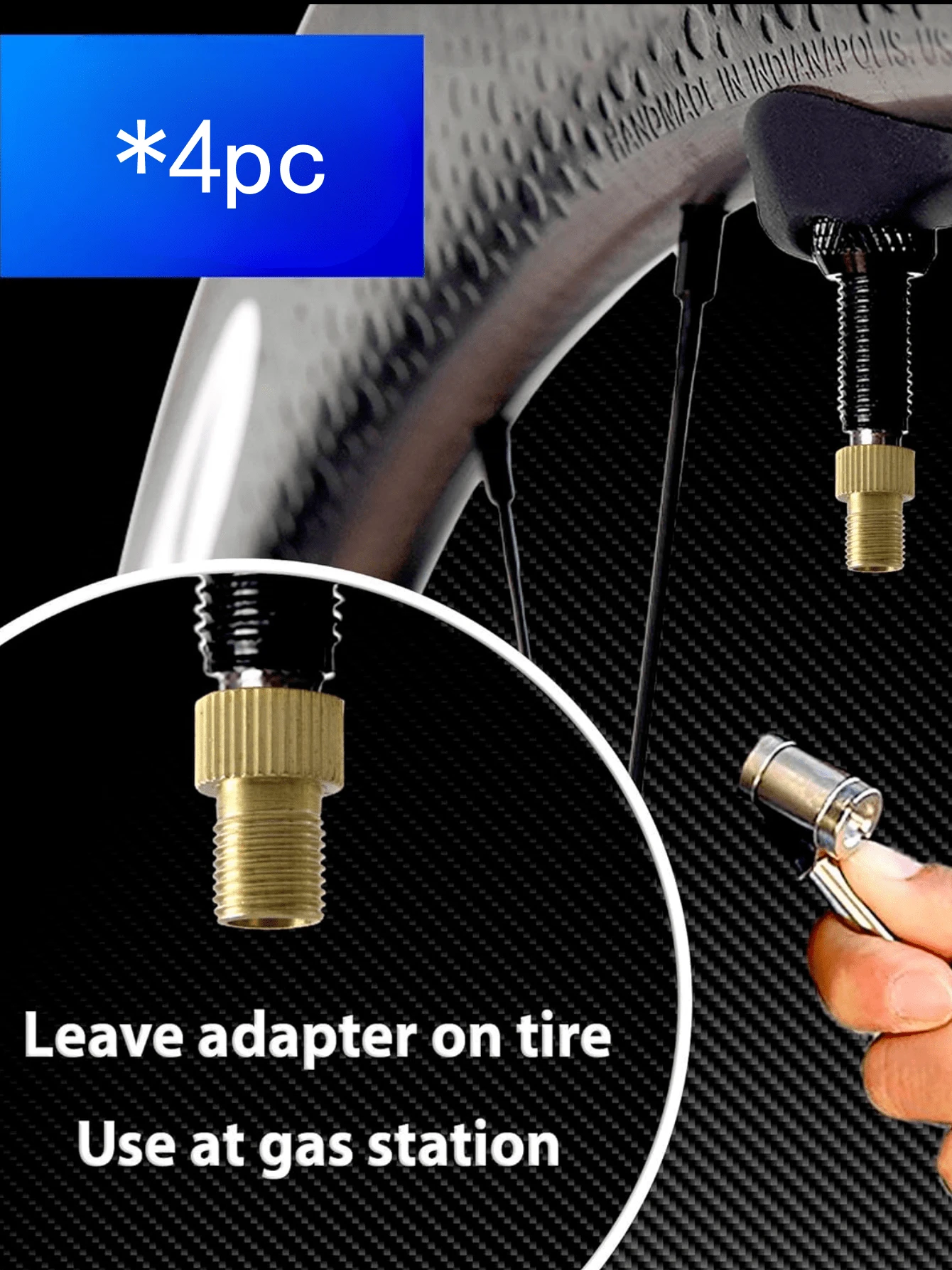 4pcs Brass French Air Valve Adapters - Convert Presta To Schrader ...