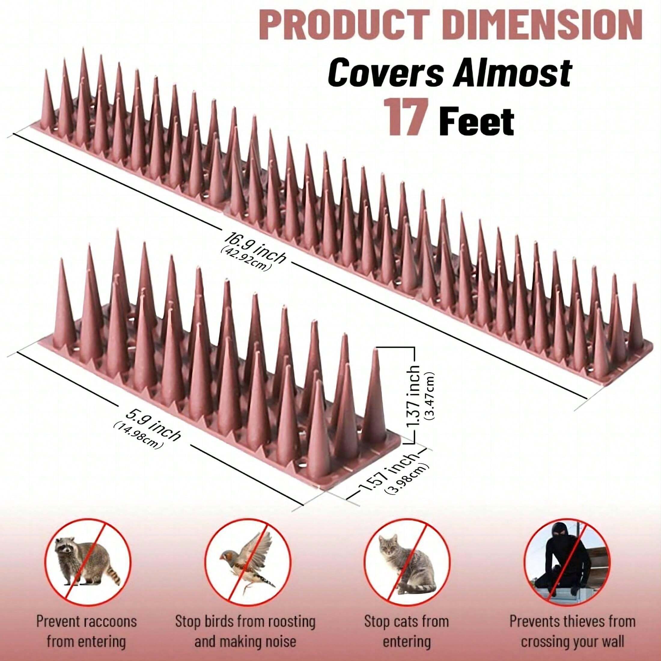 Bird Spikes 12-Pack Color Box Packaging, Each Spike Measures 43CM In ...