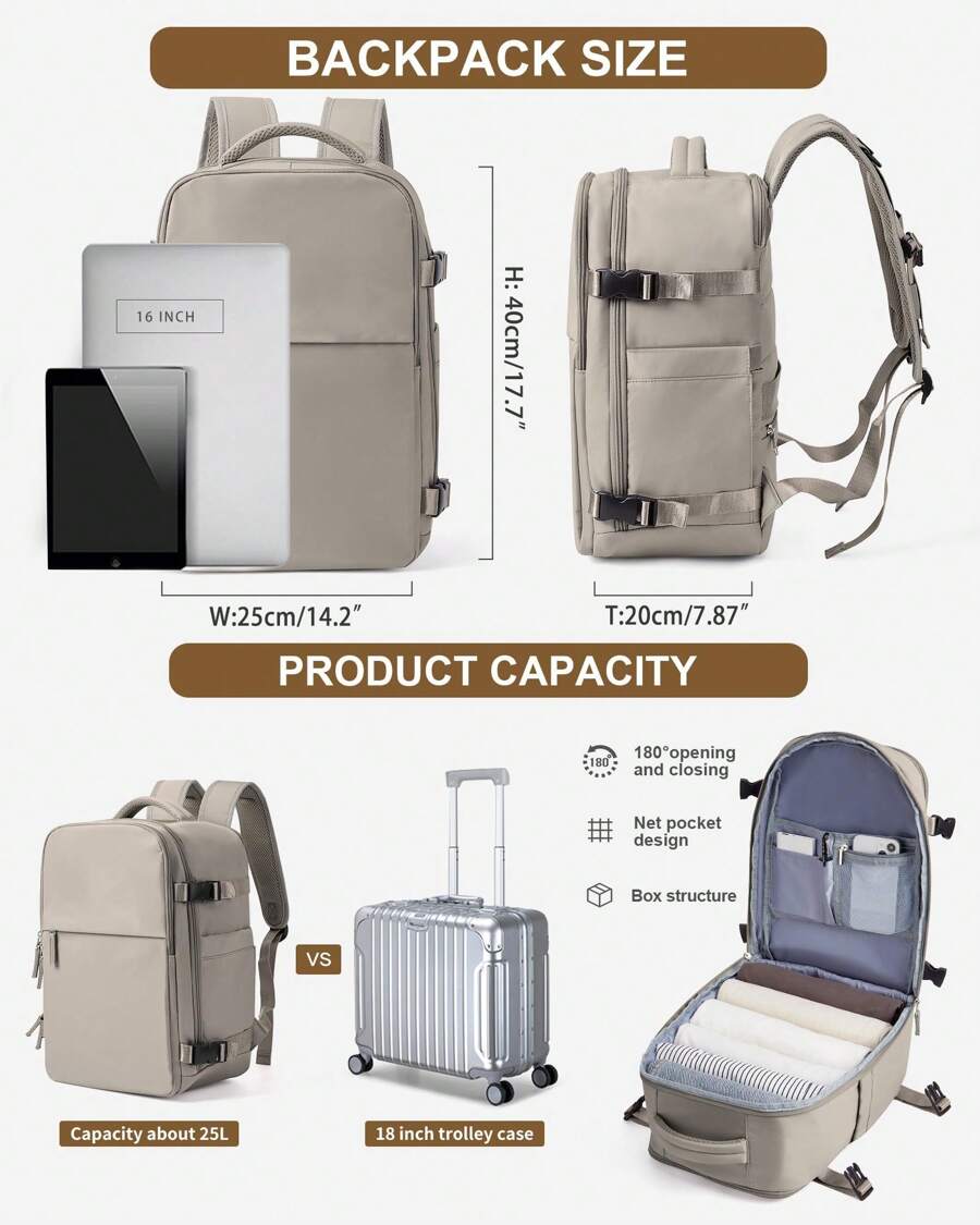 Cabin Bag 40x20x25 Carry On Backpack Travel Backpacks Flight Approved ...