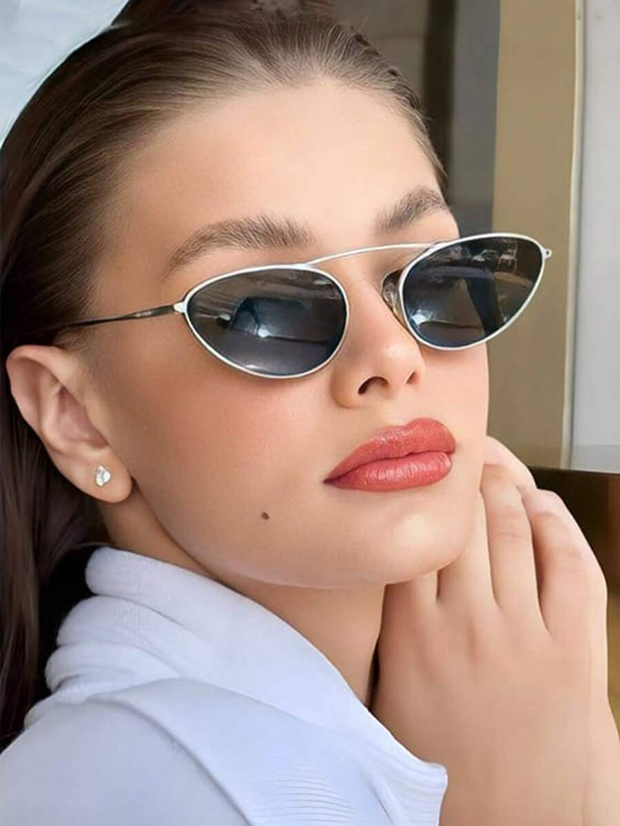 Cat Eye Sunglasses Women 2024 Fashion Unique Small Oval Sun Glasses
