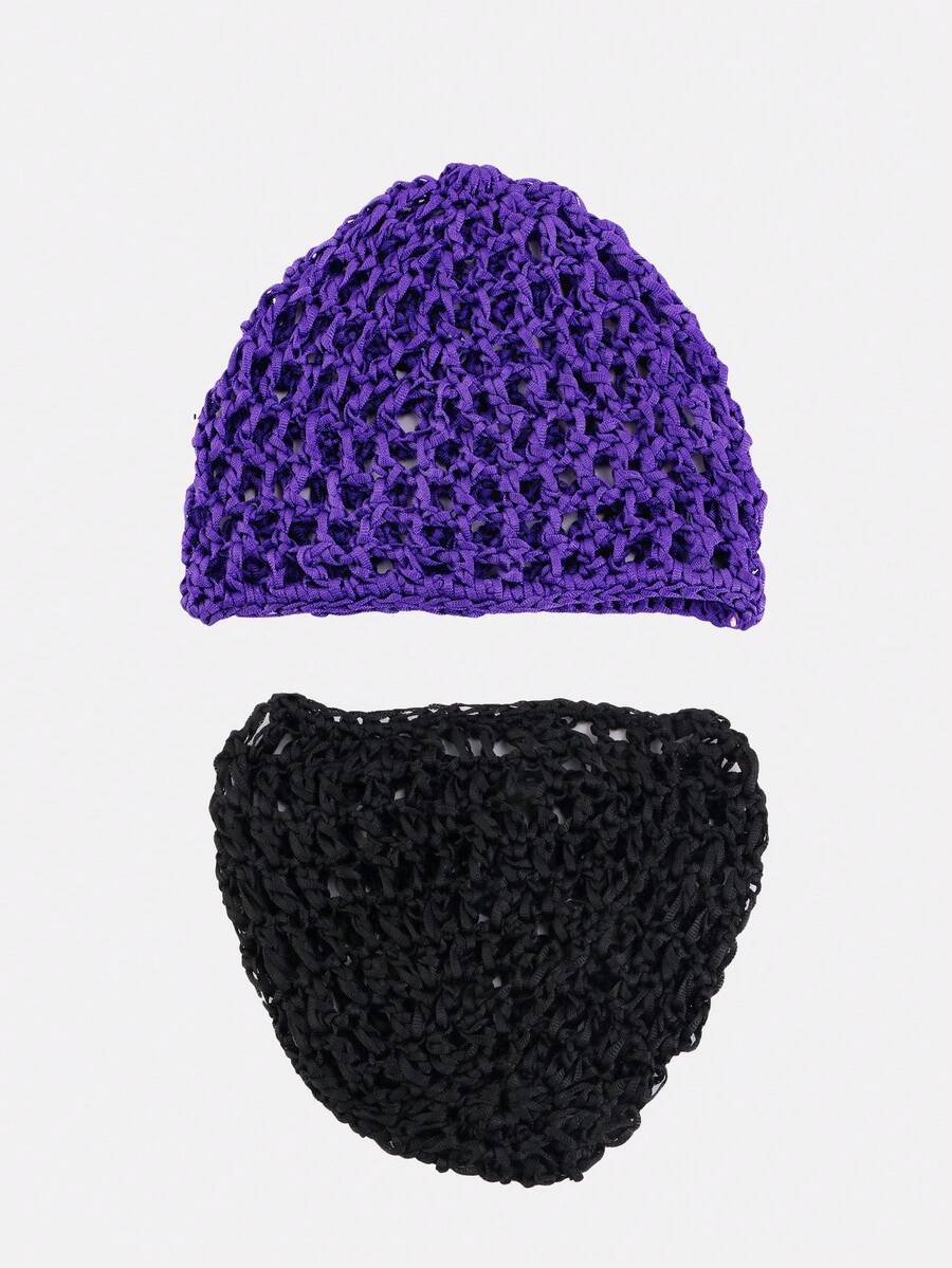 2 Handmade Crochet Sleeping Caps For Ladies With Mesh Design, Non-Hat ...