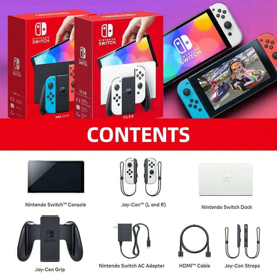 Nintendo Switch OLED Model Neon Blue & Neon Red Joy-Con ,Nintendo Switch Joy Con,Nintendo Switch ...