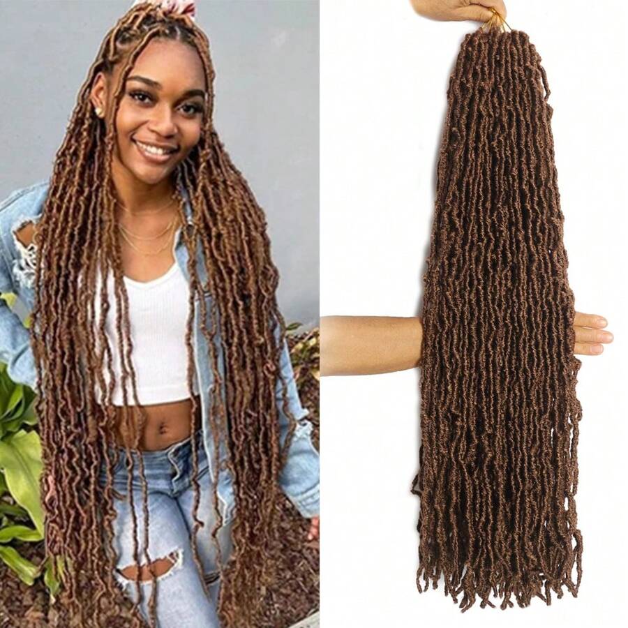 36Inches Faux Locs Synthetic Crochet Braids Hair Curly Wave Soft Locs ...