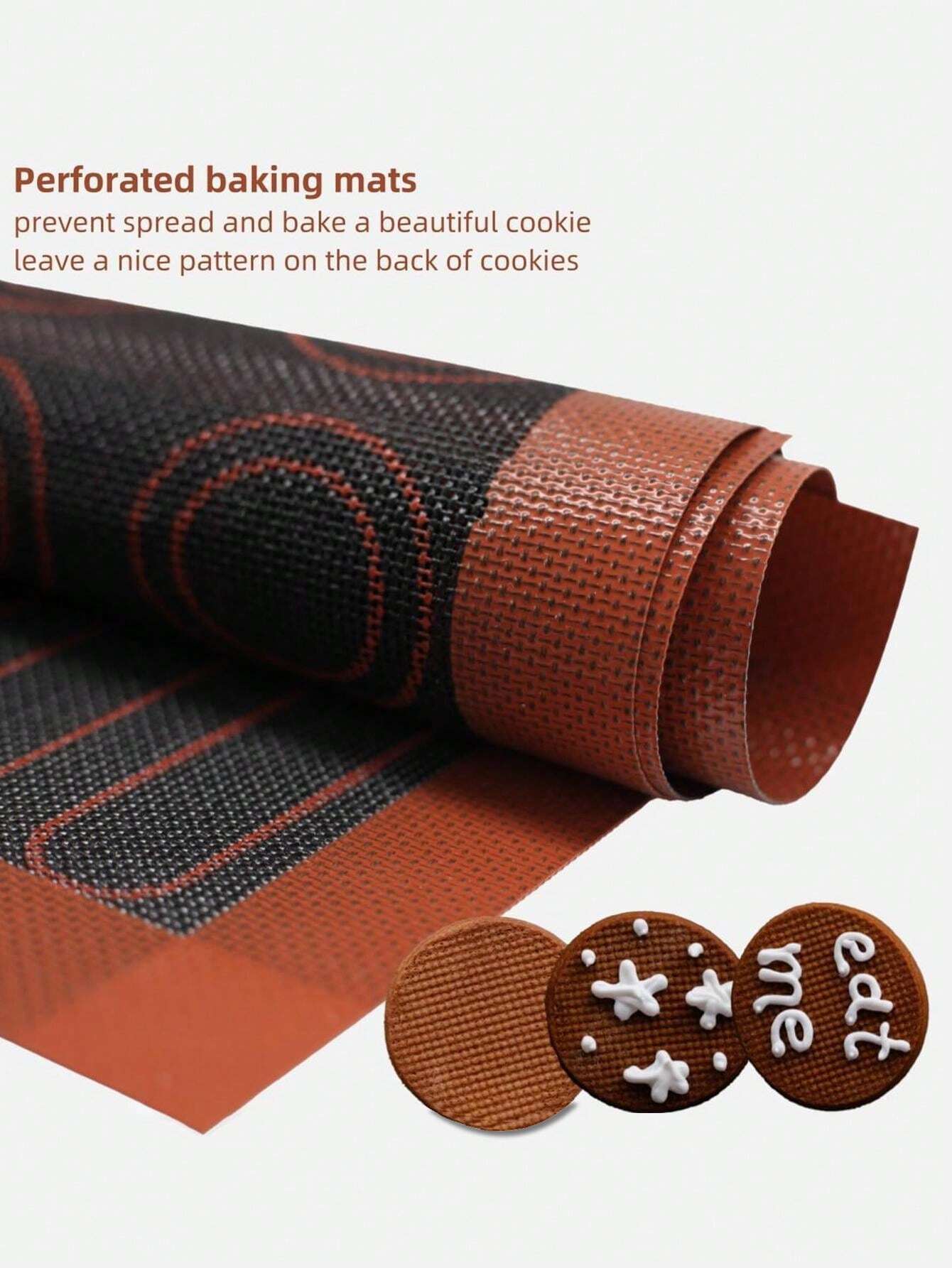 1PC Perforated Silicone Baking Mat, 2 Sides With Puff & Round Patterns ...