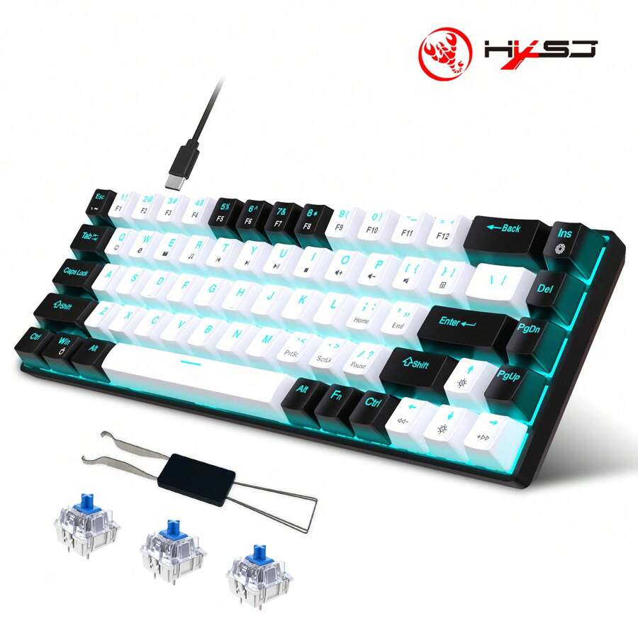 HXSJ 68 Key Mechanical Keyboard Axis Can Be Replaced, Two-Color ...