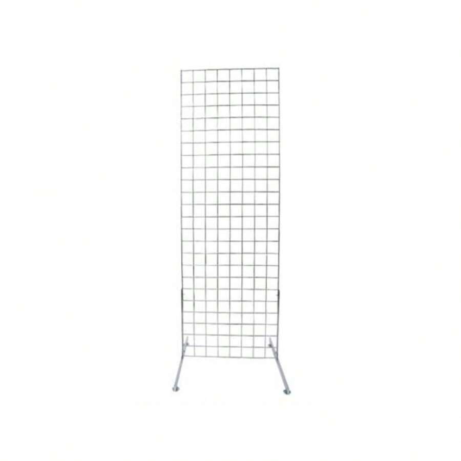 2 Ft X 6 Ft Chrome Standing Grid Screen - Includes Grid Panel And 2 ...
