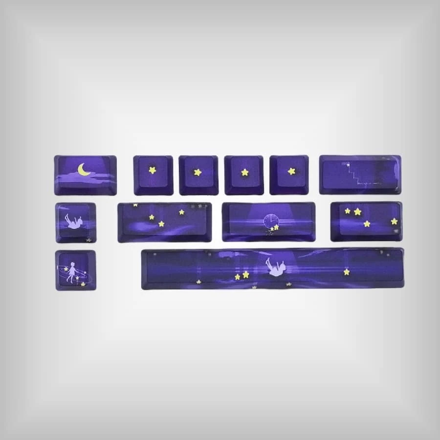 (Only Keycaps)12 Keys Cute Keycaps Star Theme OEM Profile PBT Dye-Sub ...