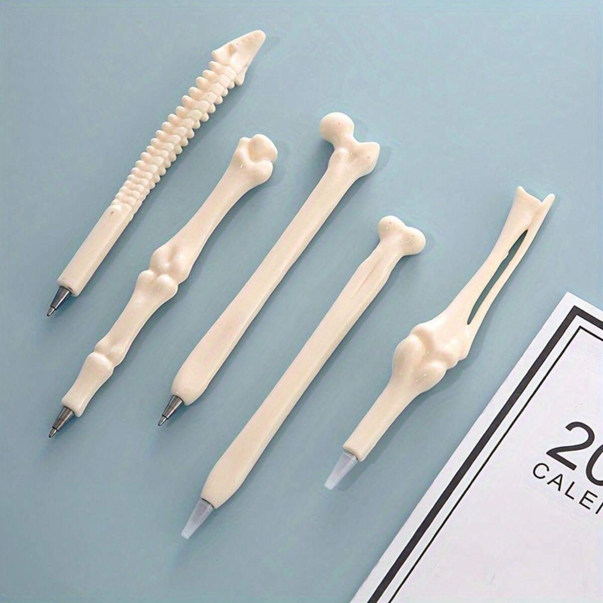 5pcs Bone Shaped Ballpoint Pens Cool Blue Ink Creative Novelty ...