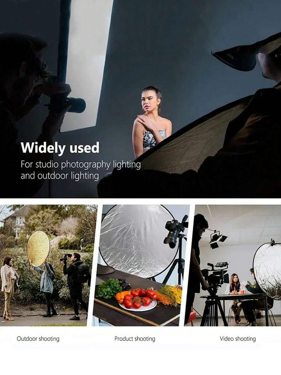 1pc Double-Sided Gold & Silver Photography Reflector Board For Outdoor ...
