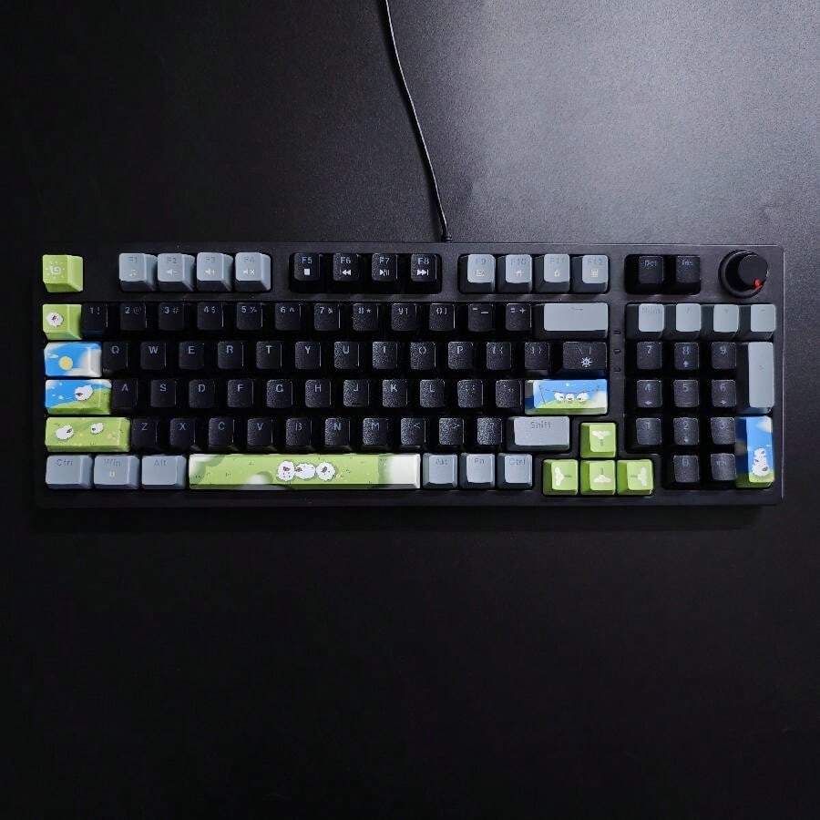 (Only Keycaps)12 Keys Cute Keycaps Sheep Theme OEM Profile PBT Dye-Sub ...