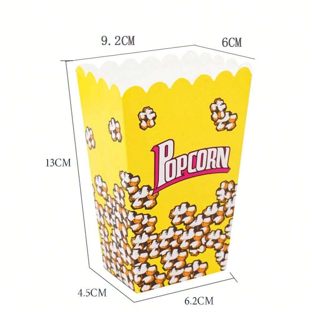 6 Pcs/Bag Foldable Disposable Pop Corn Boxes Packaging Fashion Paper ...