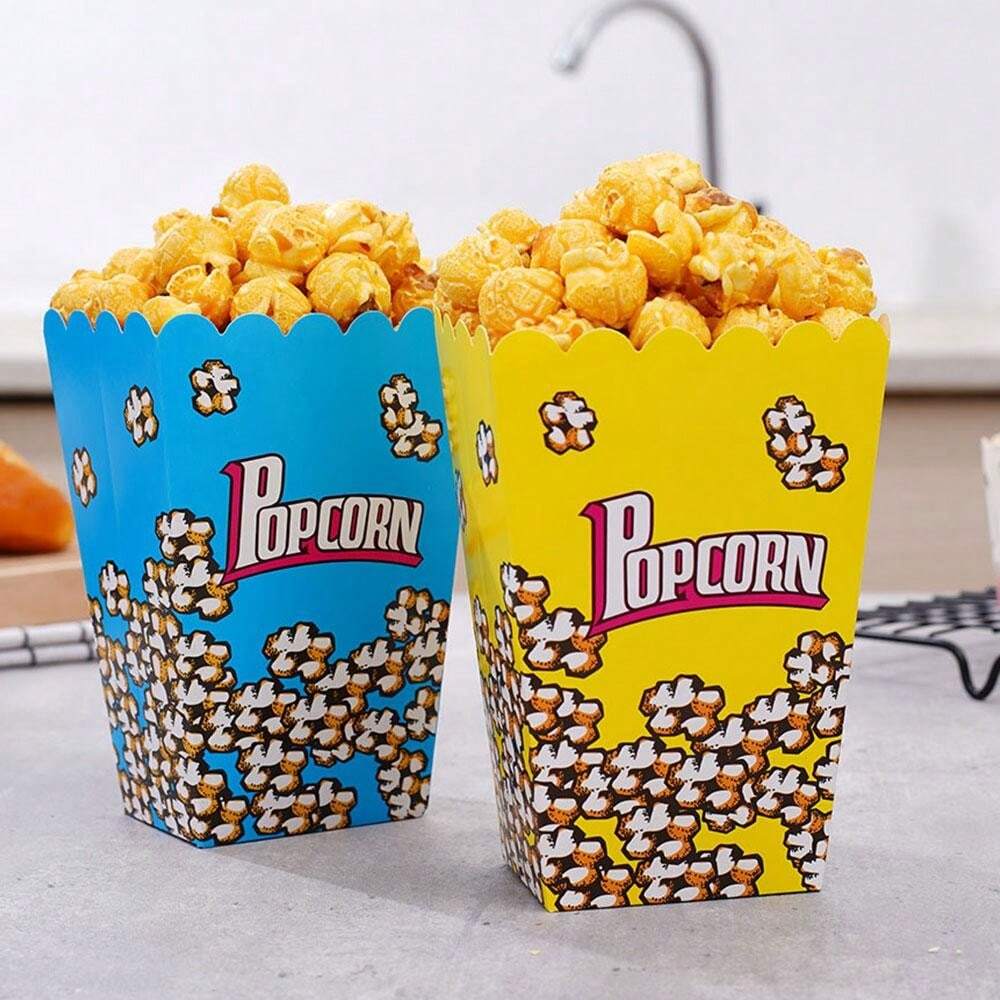 6 Pcs/Bag Foldable Disposable Pop Corn Boxes Packaging Fashion Paper ...